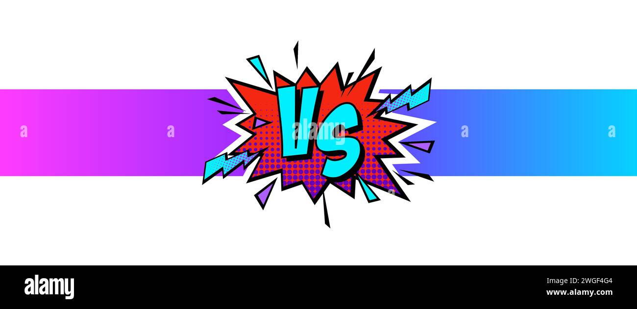 Cartoon comic background. Vs, fight versus. Comics book colorful ...