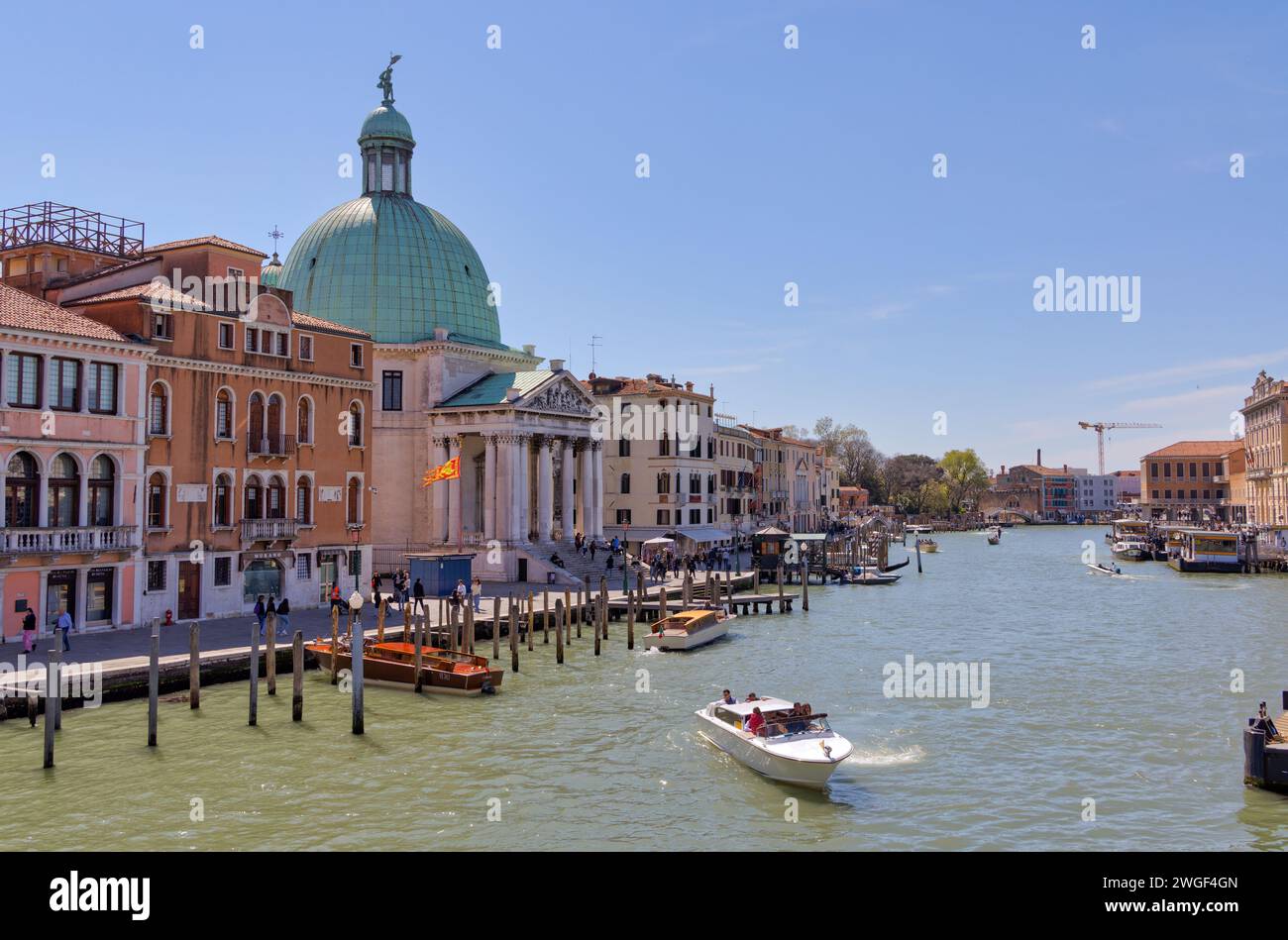 Grand Canal traffic in Venice Italy Stock Photo - Alamy