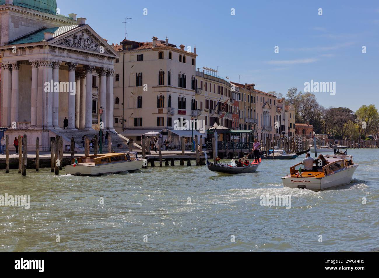 Grand Canal traffic in Venice Italy Stock Photo - Alamy