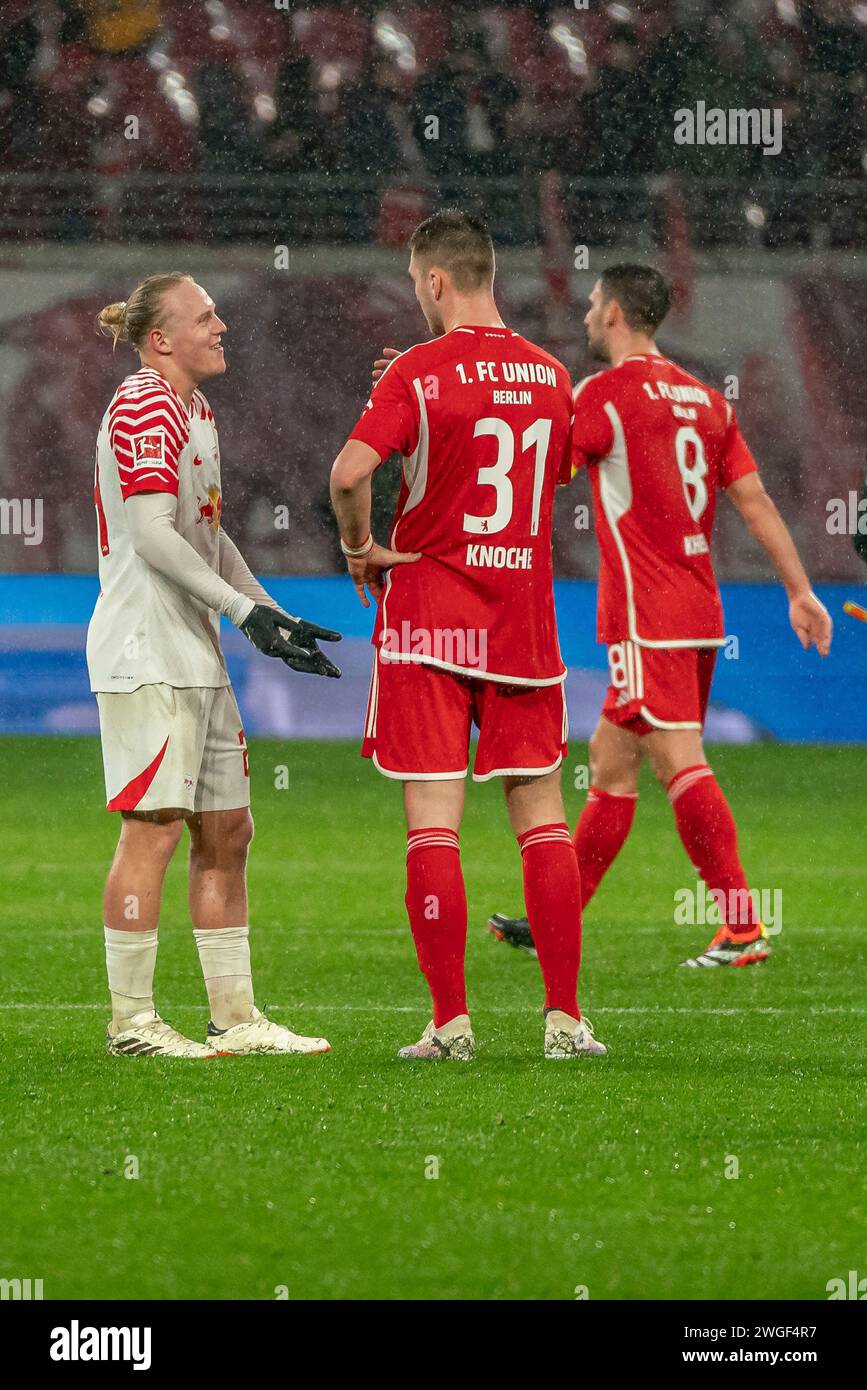 Leipzig, Deutschland 04. Februar 2024: 1.BL - 2023/2024 - RB Leipzig vs. 1.FC Union Berlin Im ...