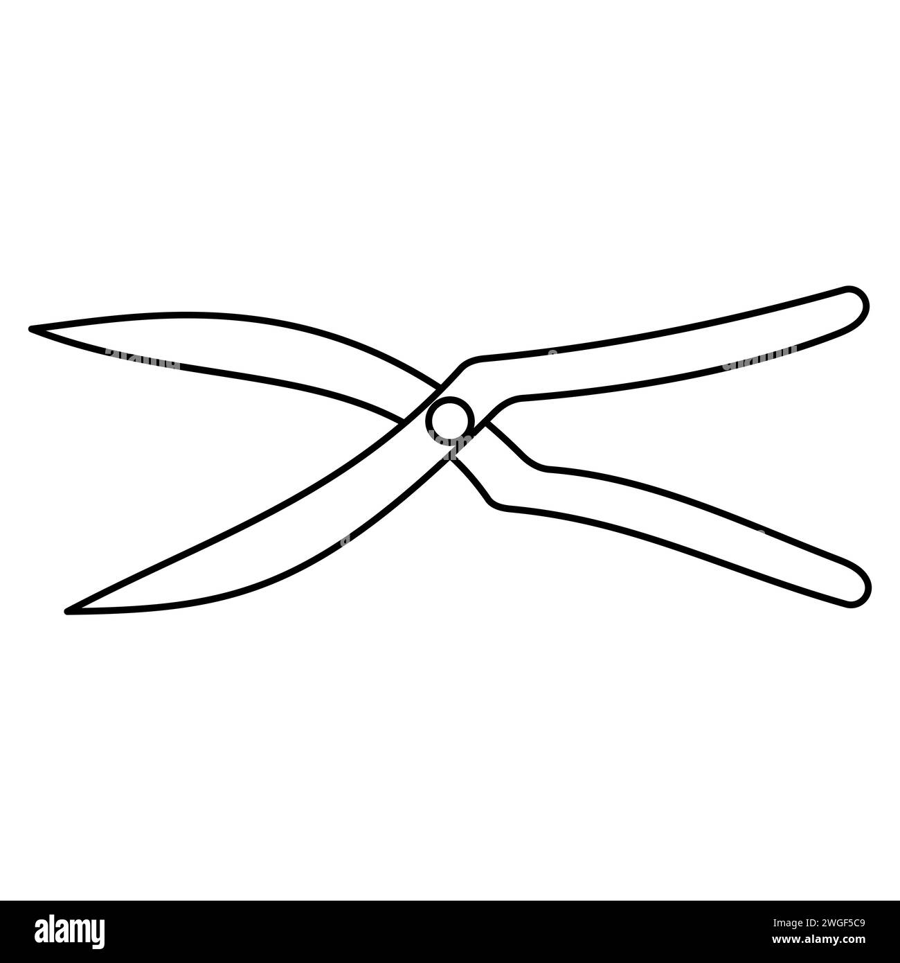 garden scissors stationery care trim line doodle coloring icon element ...