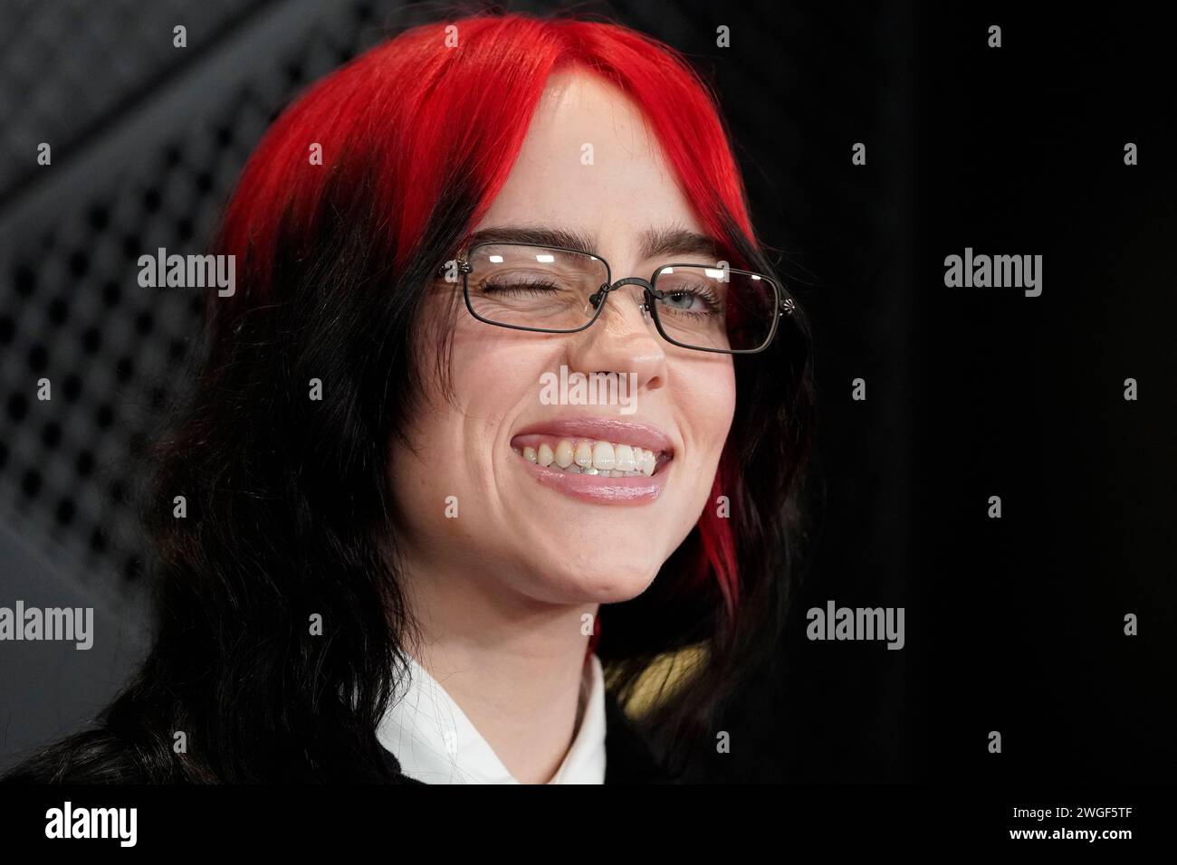 Billie Eilish arrives at the 66th annual Grammy Awards on Sunday, Feb ...