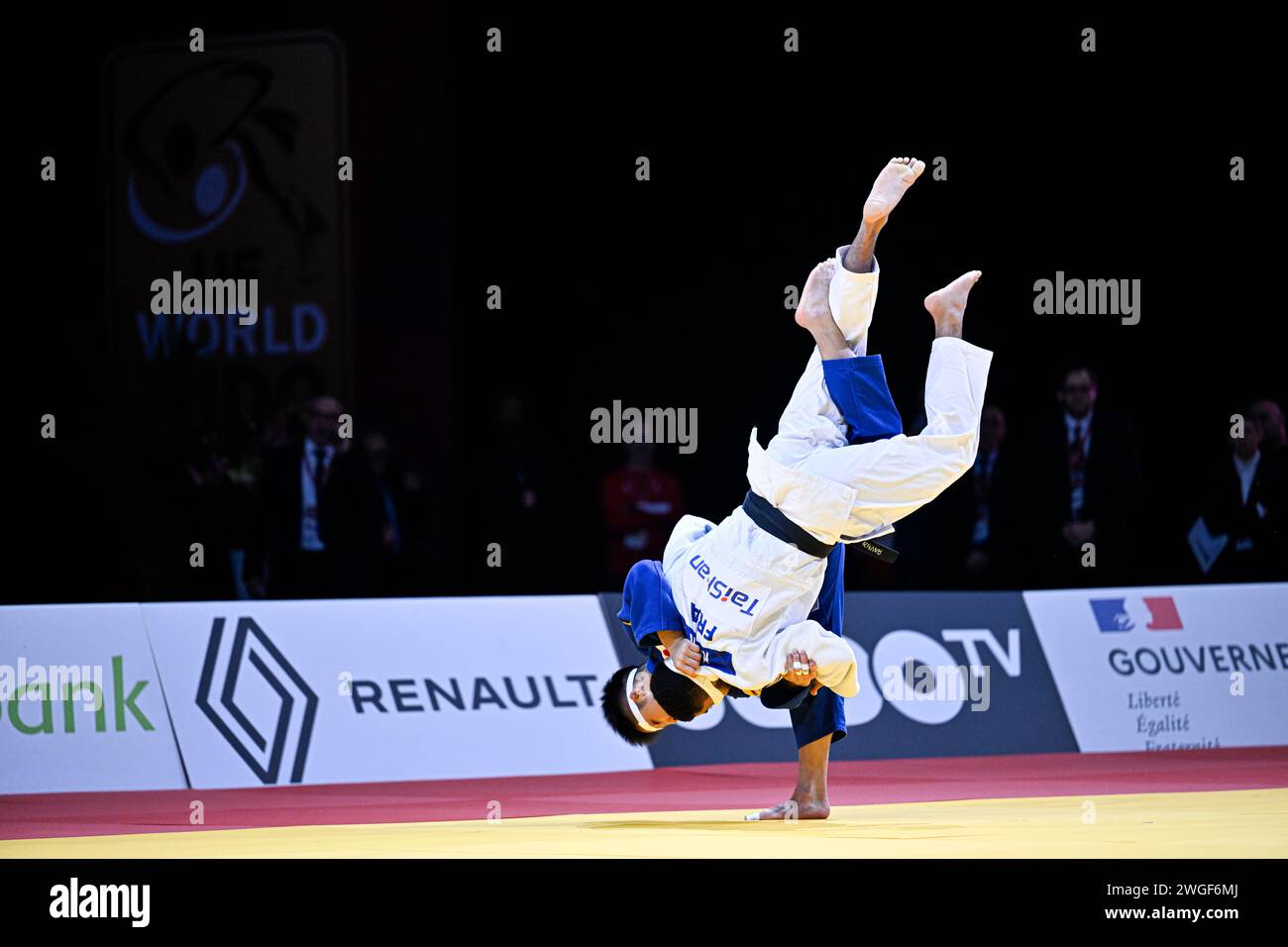 Paris, France. 02nd Feb, 2024. Joshiro Maruyama making an uchi-mata or ...