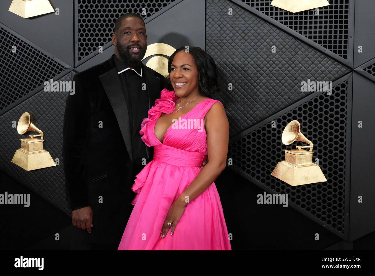 Adam Blackstone, left, and Kaisha Askins Blackstone arrive at the 66th ...