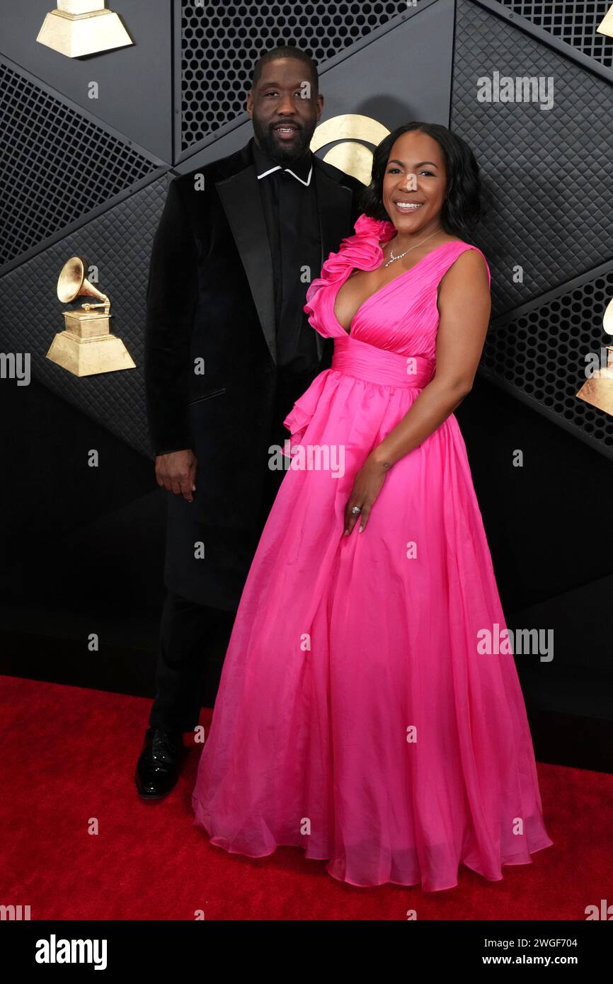 Adam Blackstone, left, and Kaisha Askins Blackstone arrive at the 66th ...