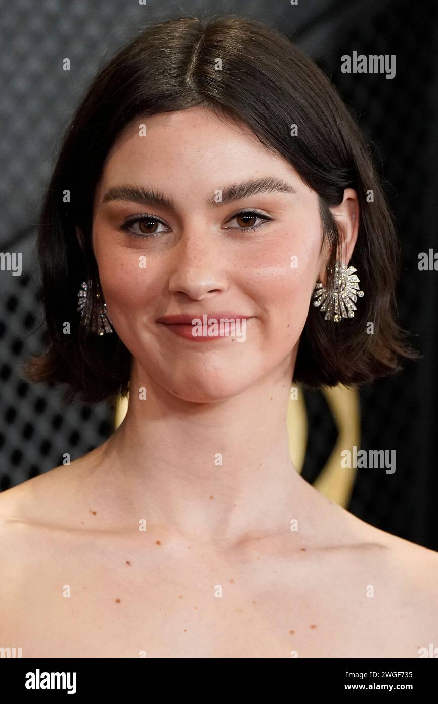Gracie Abrams arrives at the 66th annual Grammy Awards on Sunday, Feb ...