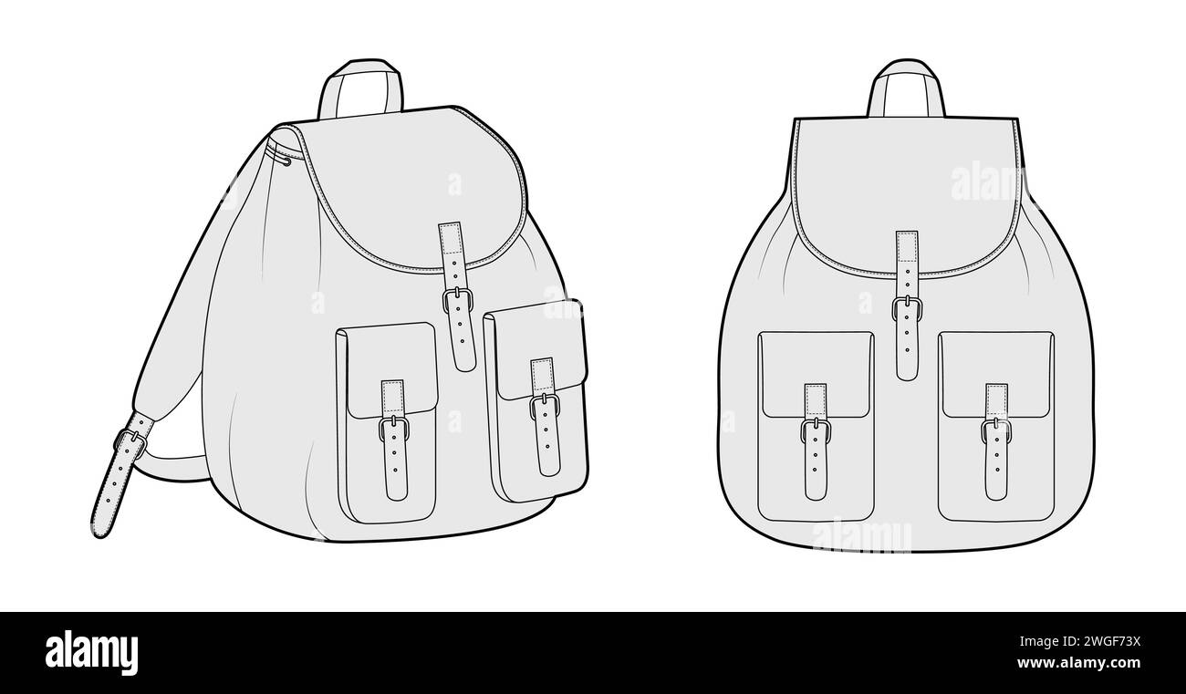 Round basket backpack silhouette bag. Fashion accessory technical ...