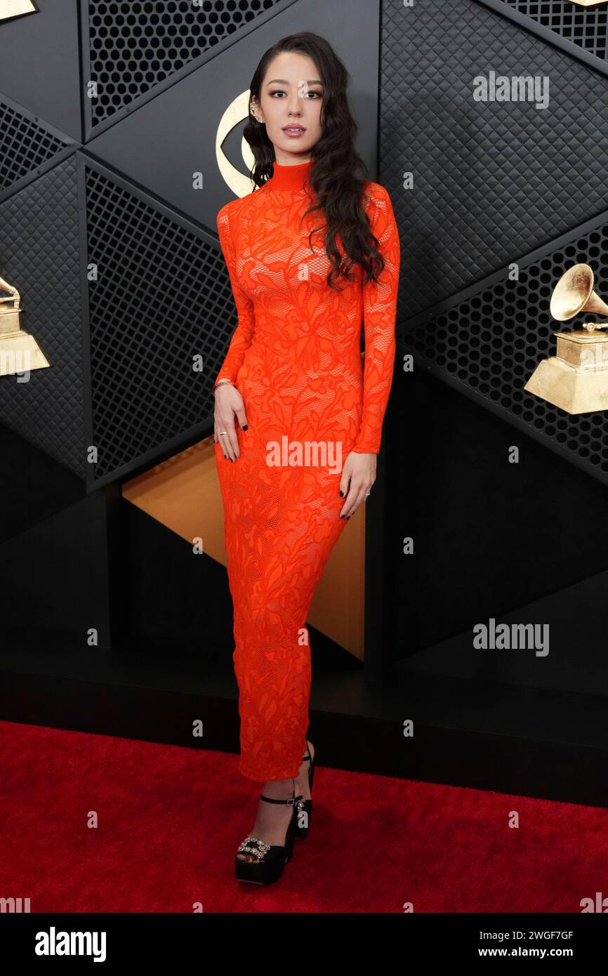 Gina Alice Redlinger arrives at the 66th annual Grammy Awards on Sunday ...