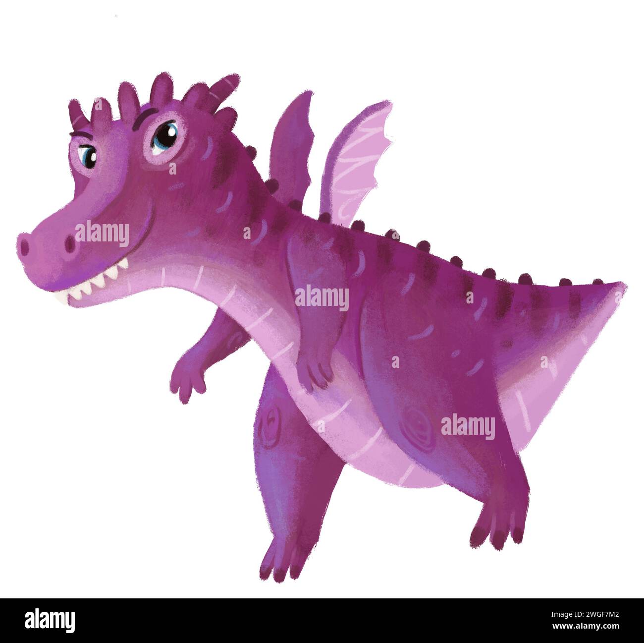 cartoon happy and funny colorful medieval dragon or dinosaur dino ...