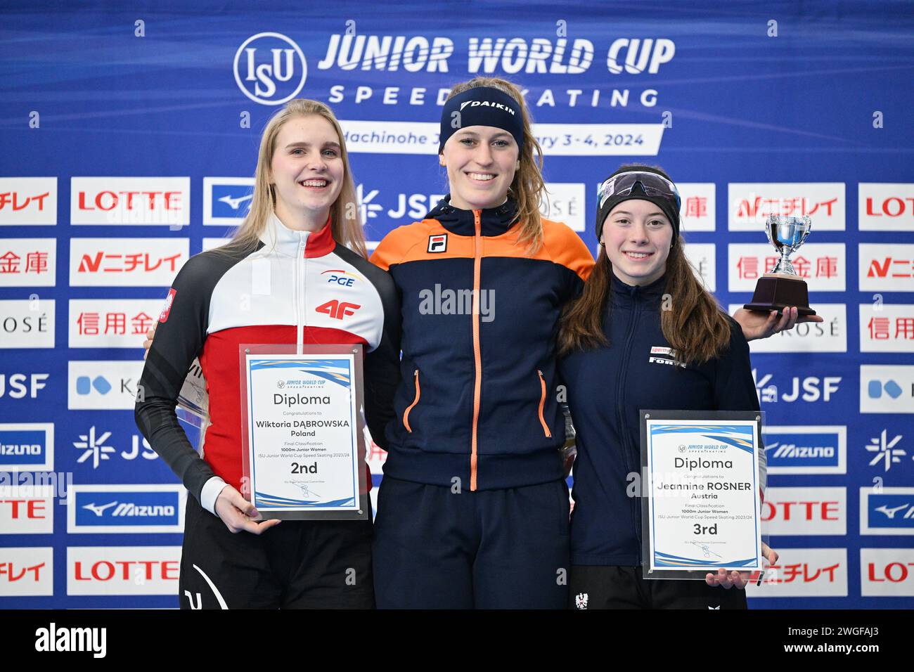Aomori, Japan. Credit: MATSUO. 3rd Feb, 2024. (L-R) Wiktoria DBROWSKA ...