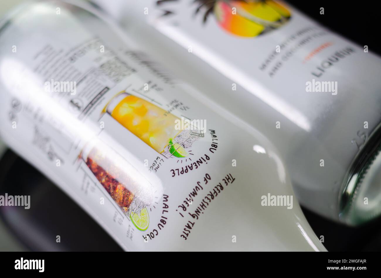 LONDON, UK - 18 JANUARY 2024 Malibu appeared on the market in 1981, is ...