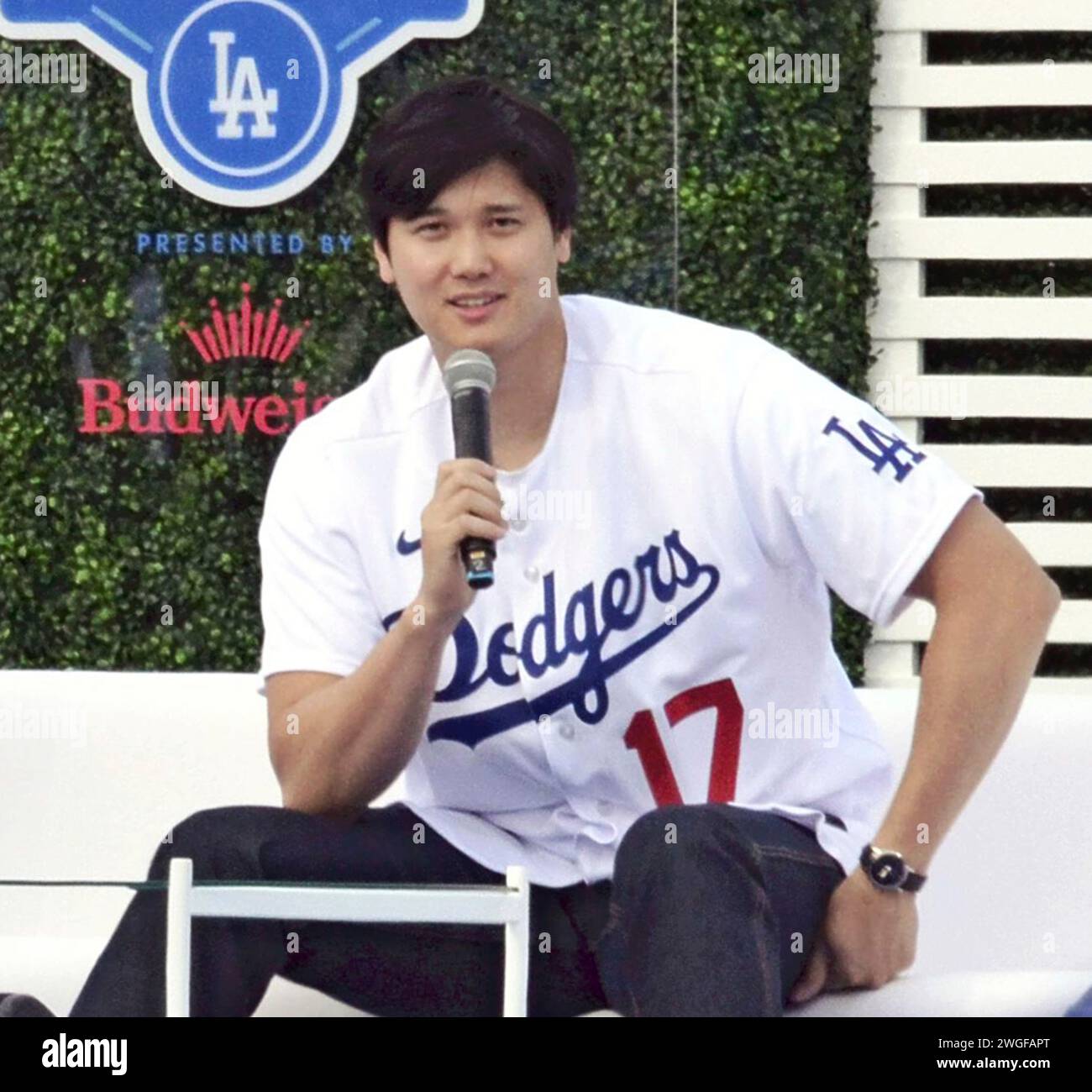 Shohei Ohtani, Japanese baseball player who belongs to Los Angeles Dodgers (LAD) of Major League ...