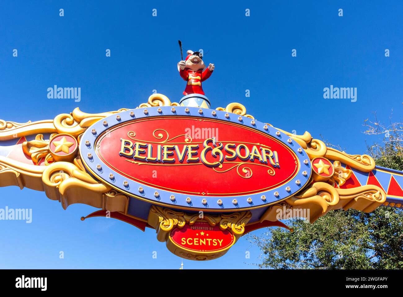 Dumbo the Flying Elelephant sign, Fantasyland, Magic Kingdom, Walt ...