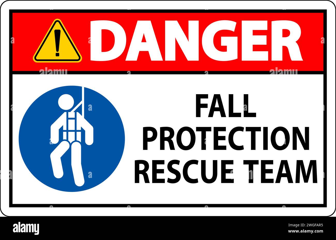 Hard Hat Decals, Danger Fall Protection Rescue Team Stock Vector Image ...