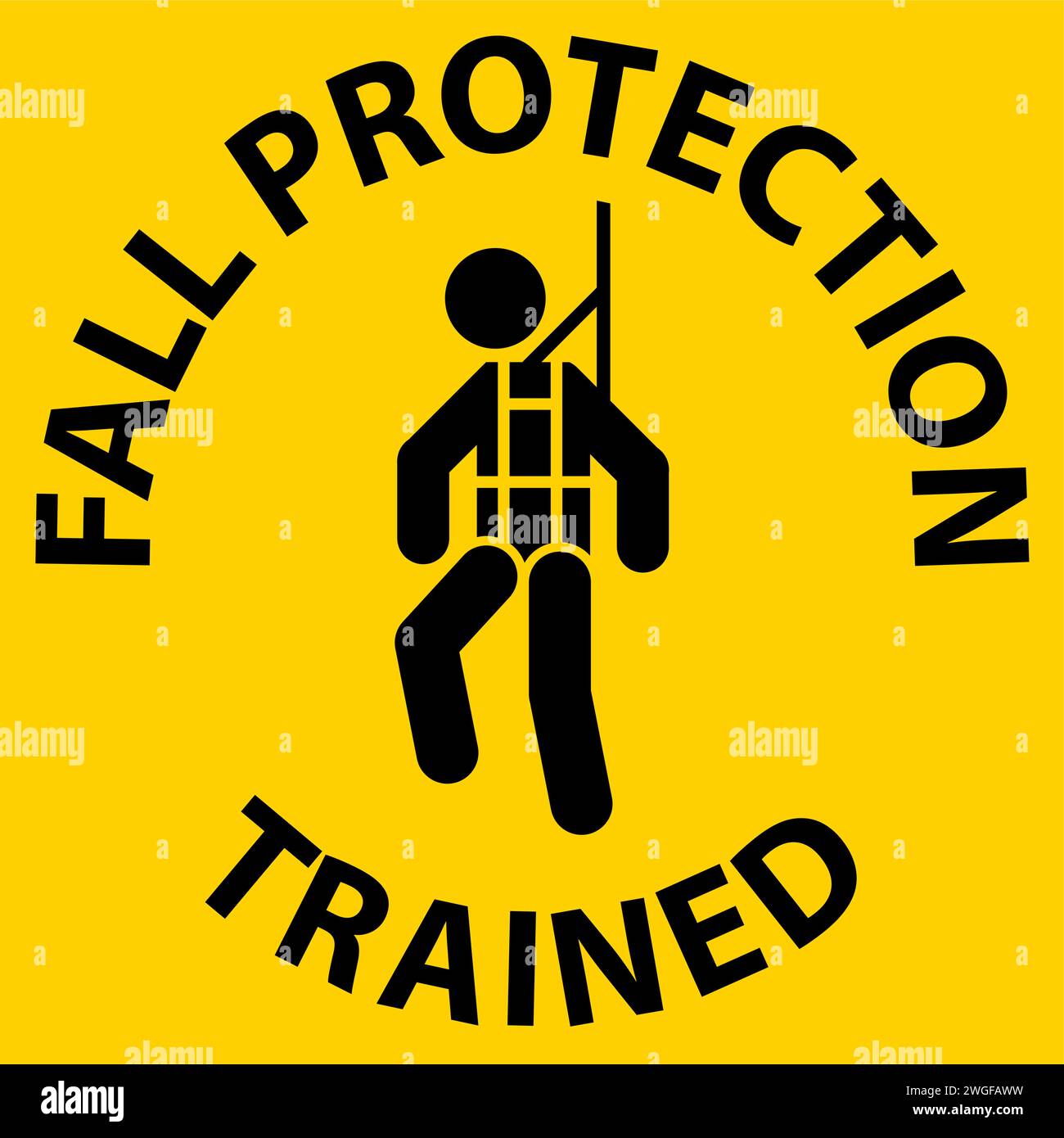 Hard Hat Decals, Fall Protection Trained Stock Vector Image & Art - Alamy