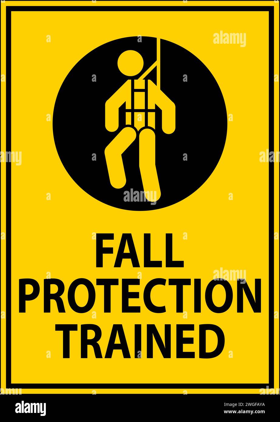 Hard Hat Decals, Fall Protection Trained Stock Vector Image & Art - Alamy