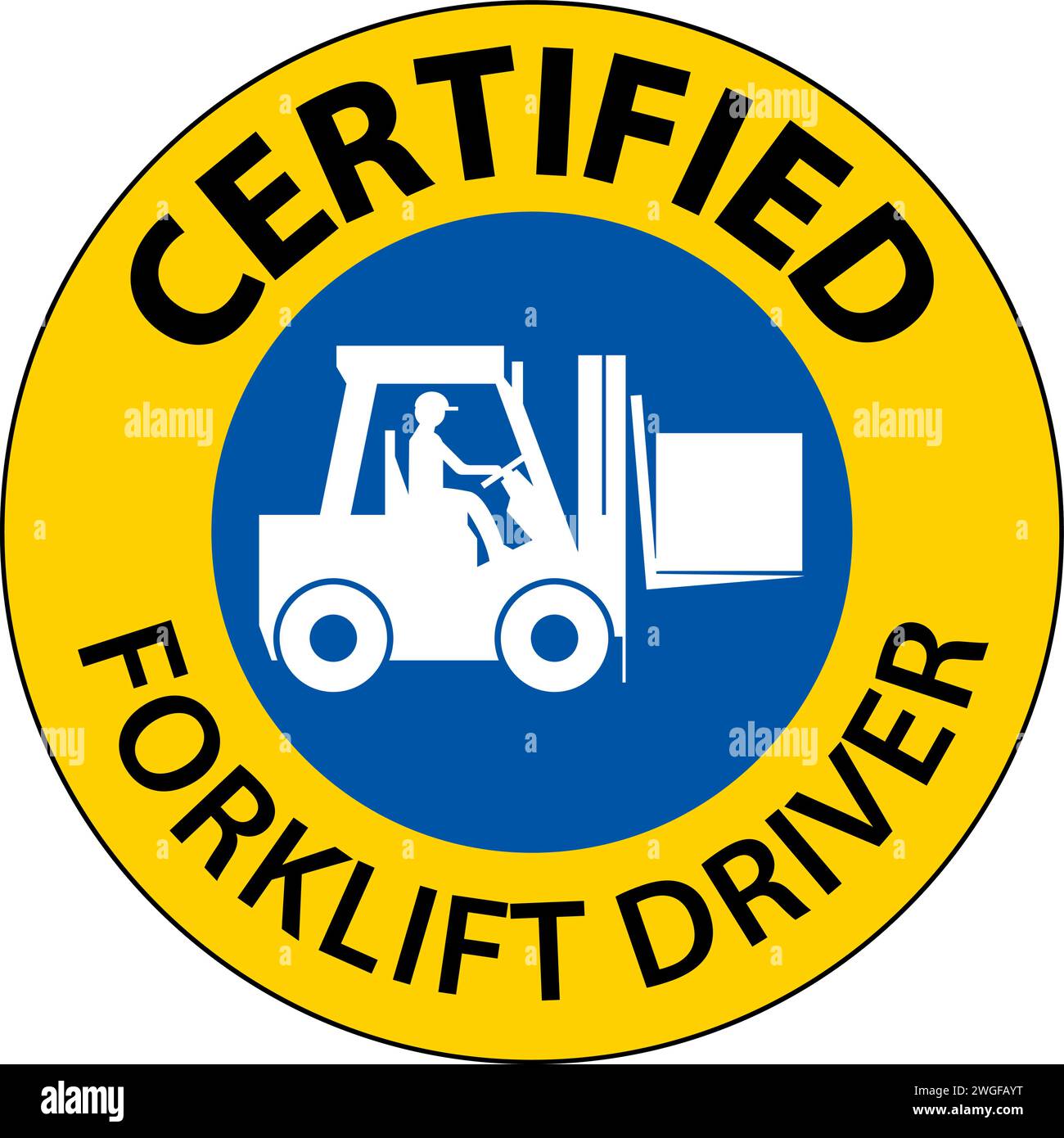 Hard Hat Labels, Caution Certified Forklift Driver Stock Vector Image ...
