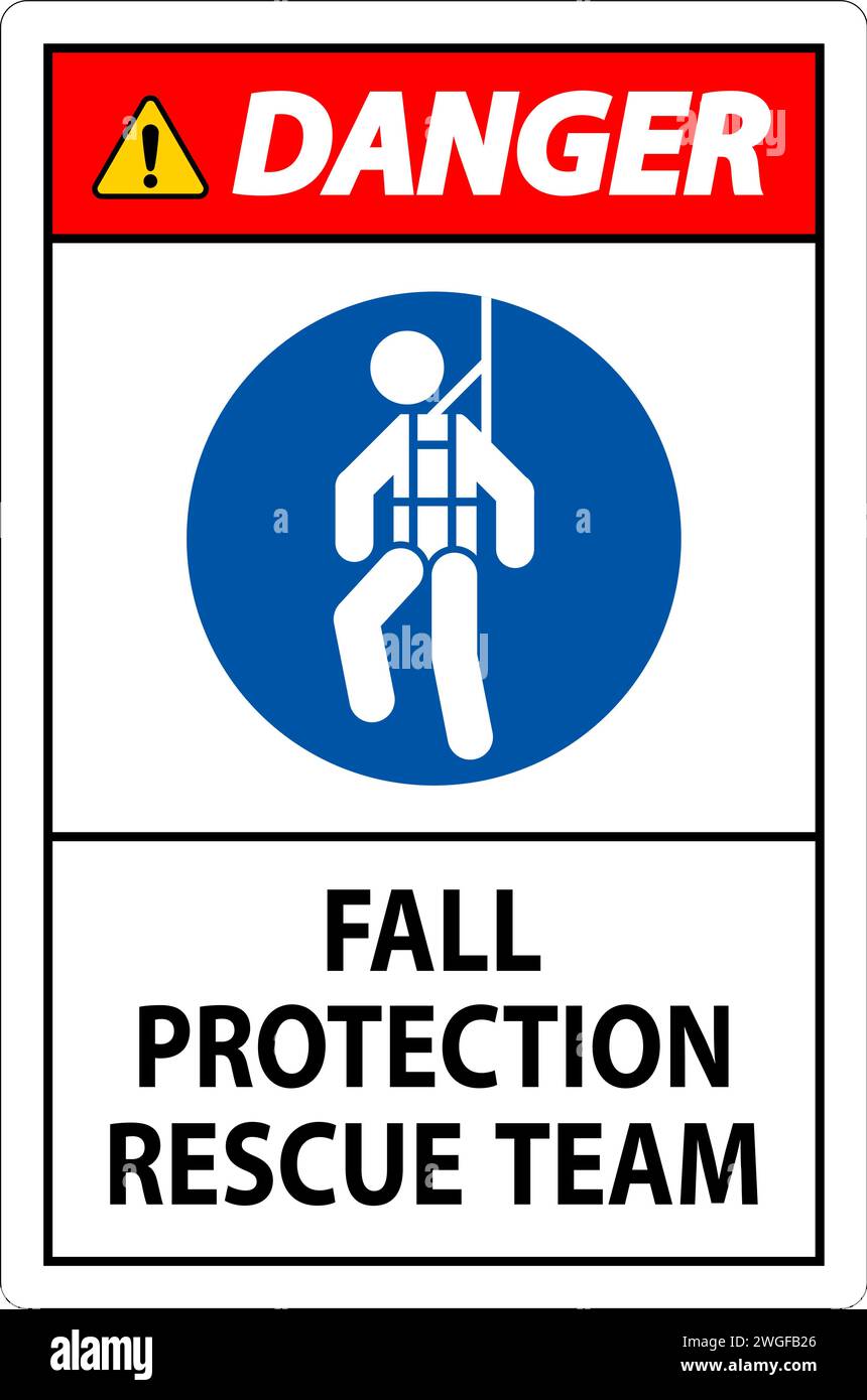 Hard Hat Decals, Danger Fall Protection Rescue Team Stock Vector Image ...