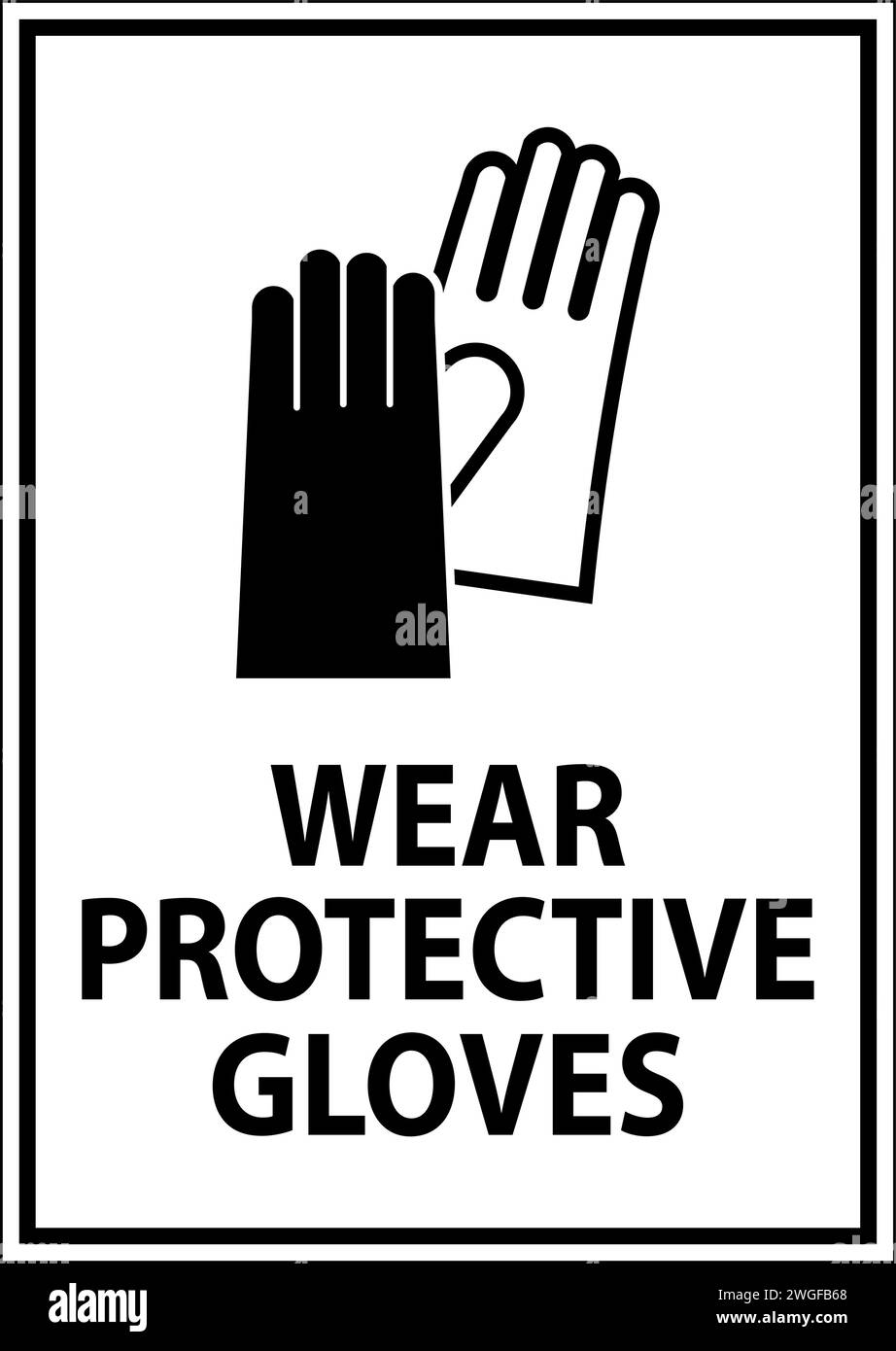 Caution Wear protective gloves sign Stock Vector Image & Art - Alamy