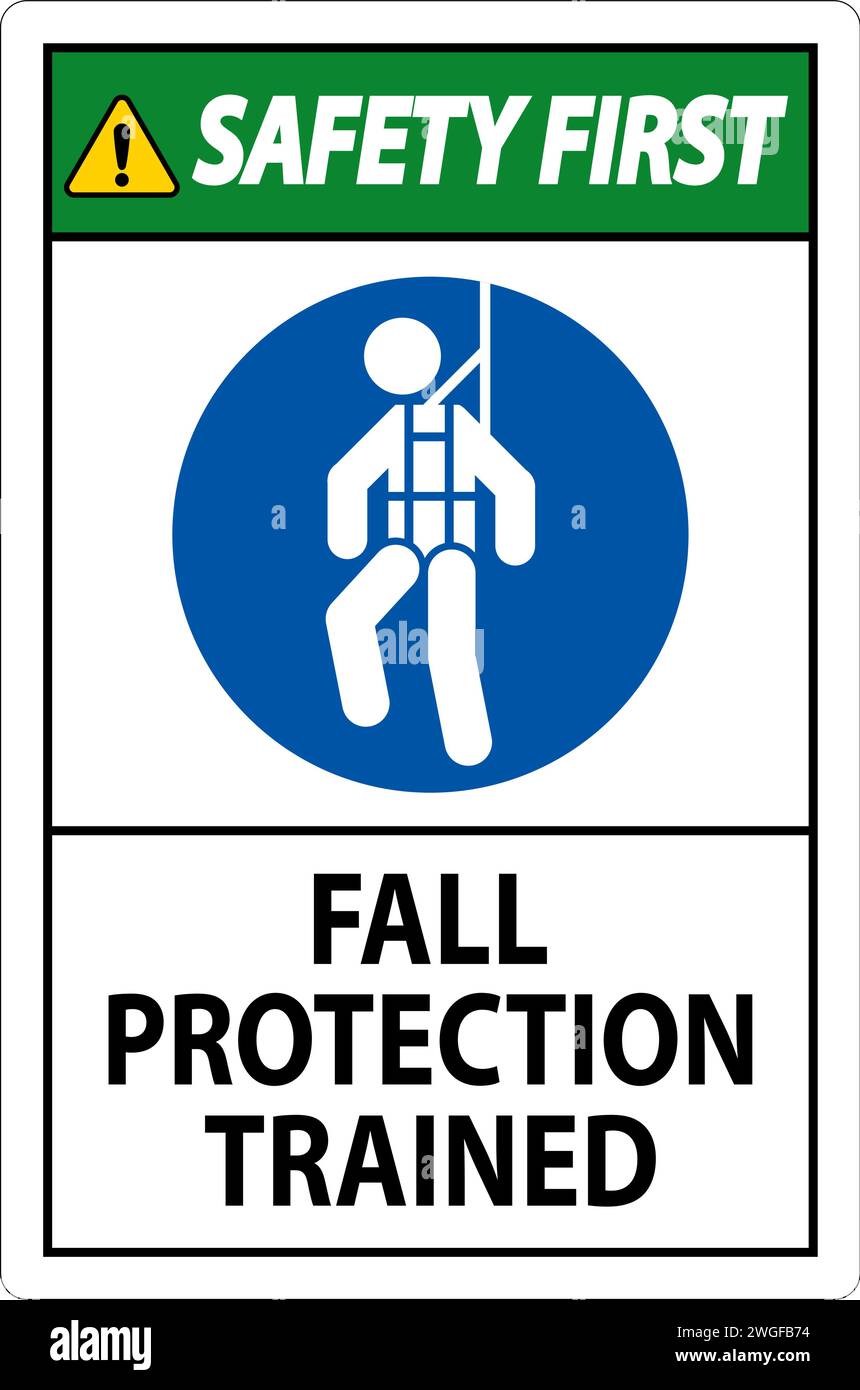 Hard Hat Decals, Safety First Fall Protection Trained Stock Vector ...
