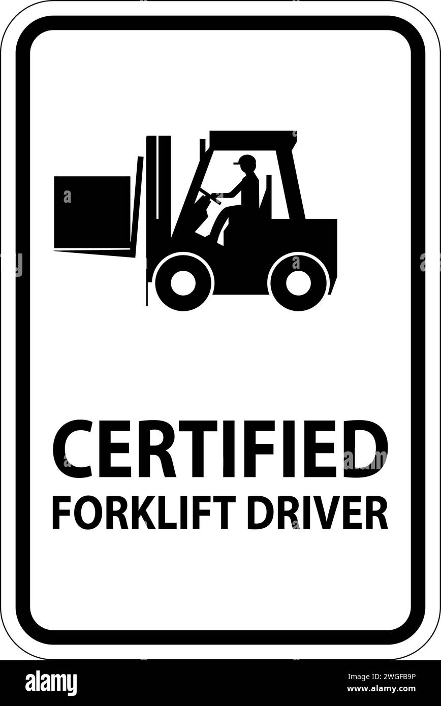 Hard Hat Labels, Caution Certified Forklift Driver Stock Vector Image ...