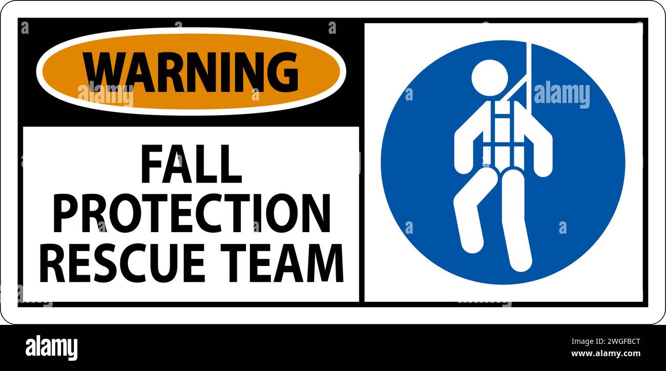 Hard Hat Decals, Warning Fall Protection Rescue Team Stock Vector Image ...