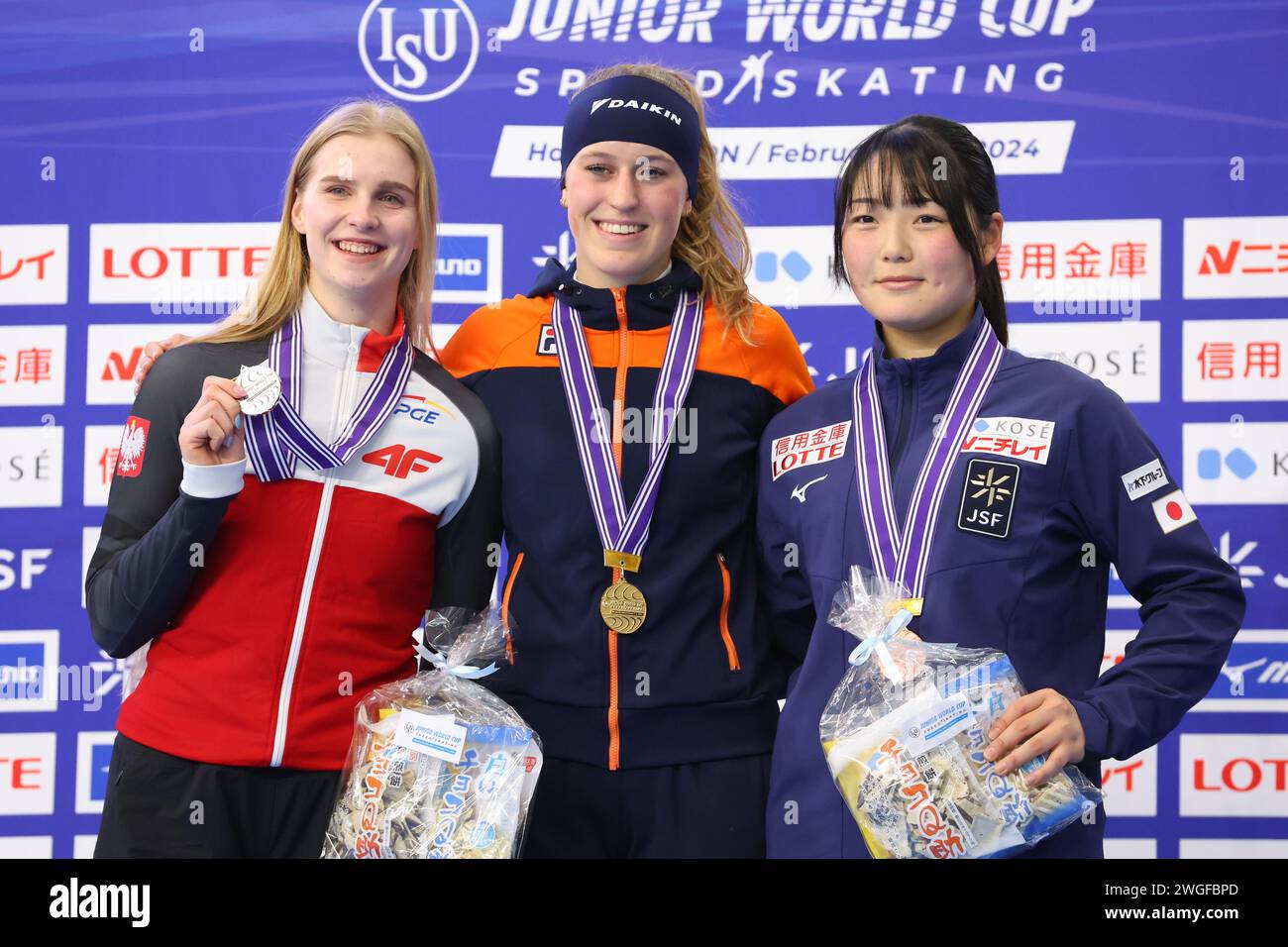 Aomori, Japan. 3rd Feb, 2024. (L to R) Wiktoria Dbrowska (POL), Meike ...