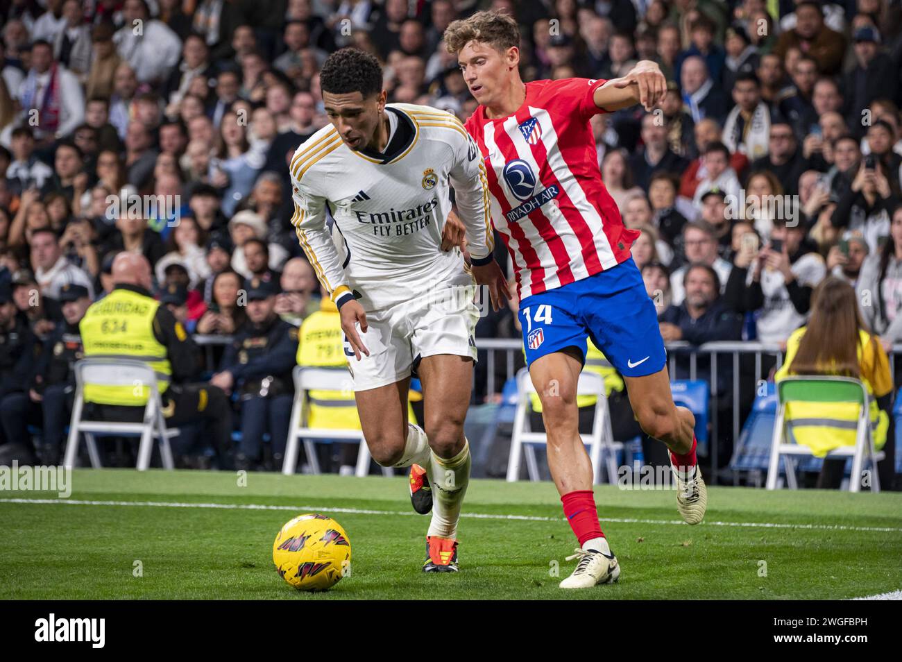 Madrid, Spain. 04th Feb, 2024. Jude Bellingham (L) of Real Madrid seen ...