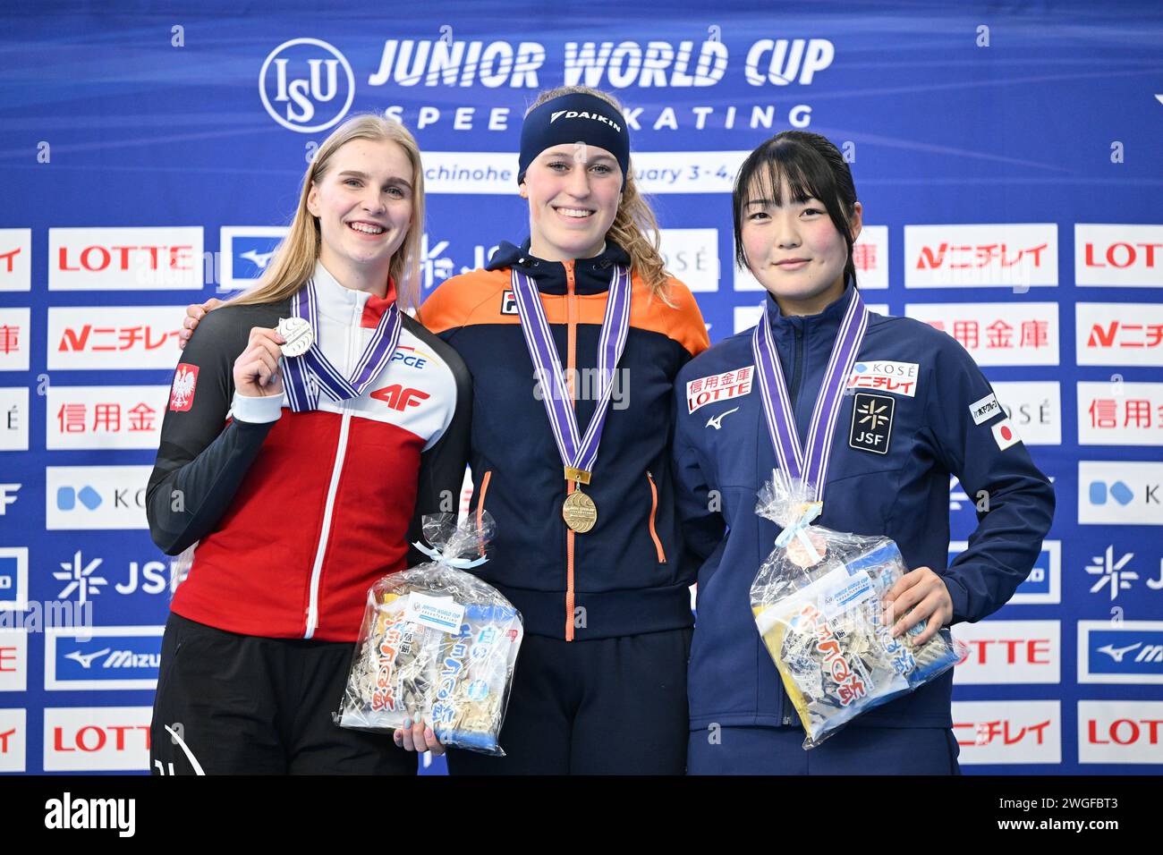 Aomori, Japan. Credit: MATSUO. 3rd Feb, 2024. (L to R) Wiktoria ...