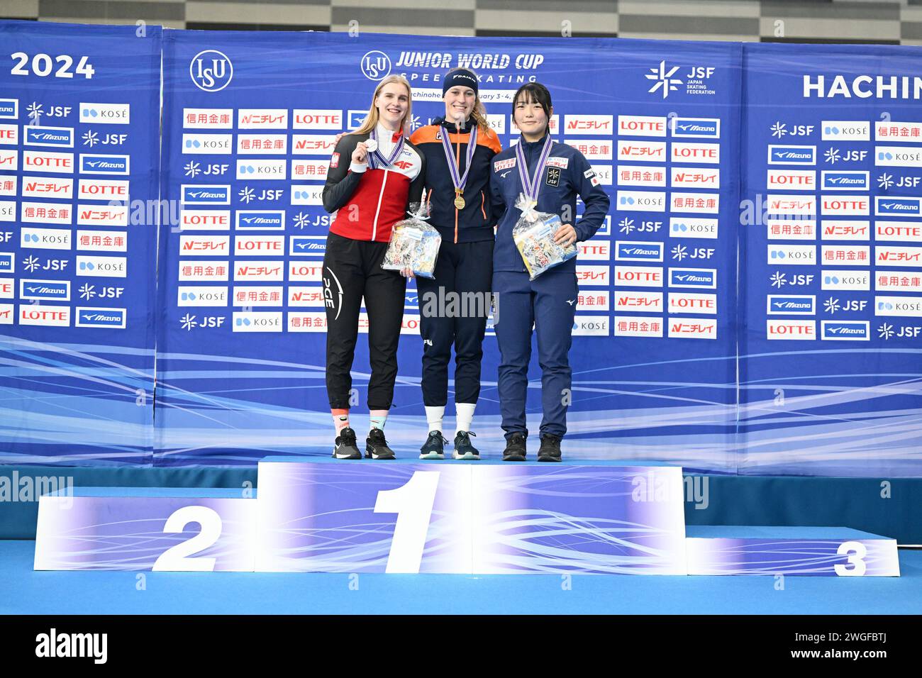 Aomori, Japan. Credit: MATSUO. 3rd Feb, 2024. (L to R) Wiktoria ...