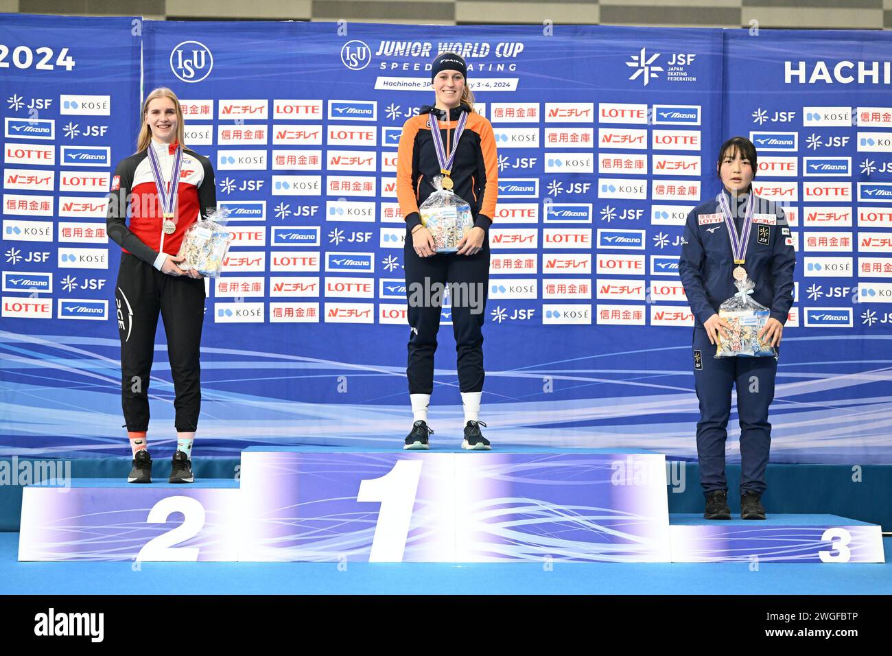 Aomori, Japan. Credit: MATSUO. 3rd Feb, 2024. (L to R) Wiktoria ...