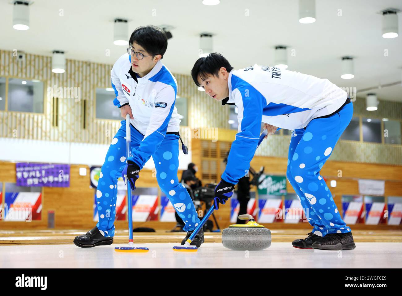 Hokkaido Bank Curling Stadium, Hokkaido, Japan. 2nd Feb, 2024. (L-R ...