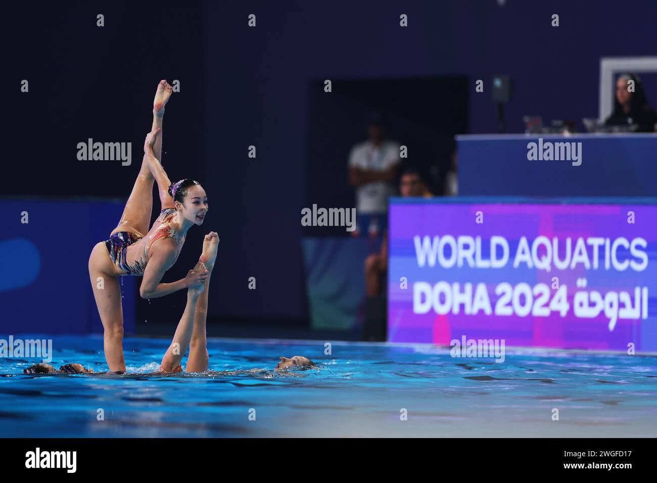 Doha, Qatar. 4th Feb, 2024. China team group (CHN) Artistic Swimming : World Aquatics ...