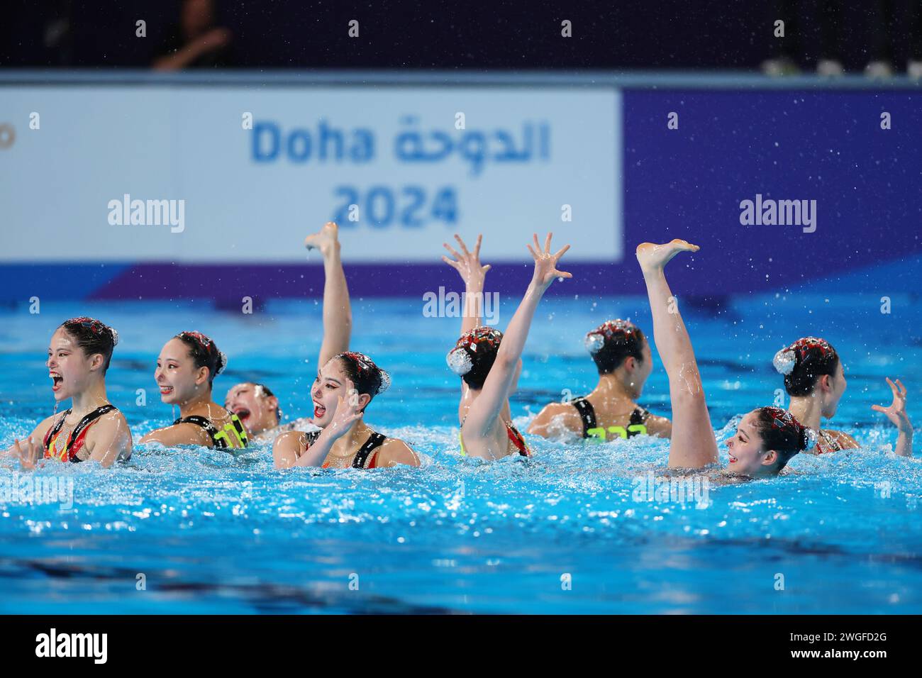Artistic swimming acrobatic routine preliminary hi-res stock ...