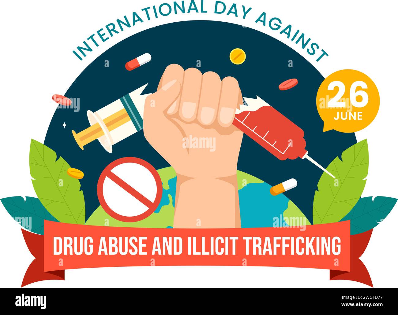 International Day Against Drug Abuse and Illicit Trafficking Vector ...