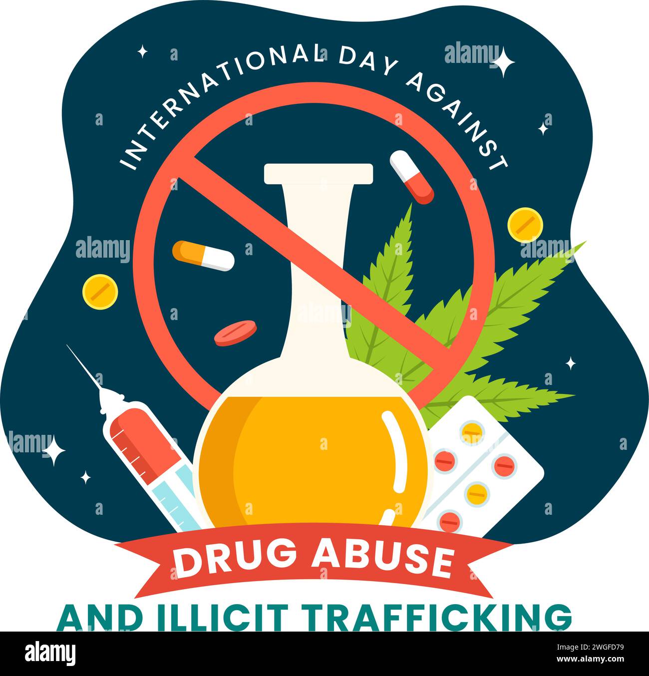 International Day Against Drug Abuse and Illicit Trafficking Vector ...