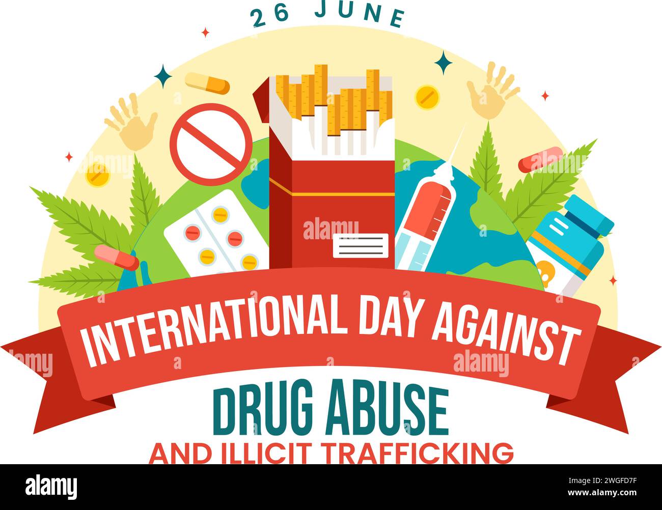 International Day Against Drug Abuse and Illicit Trafficking Vector ...