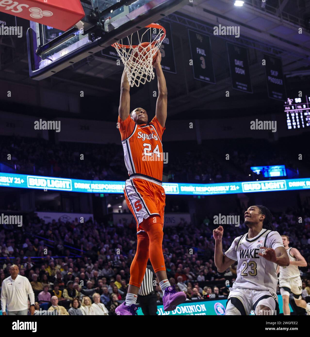 February 3, 2024: Syracuse sophomore Quadir Copeland (24) goes in for ...