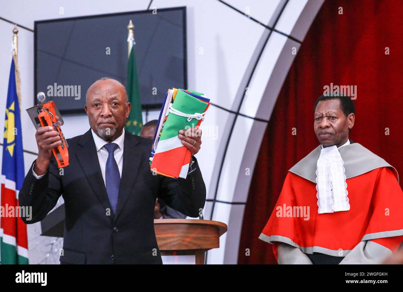 Windhoek. 4th Feb, 2024. This photo taken on Feb. 4, 2024 shows Nangolo ...