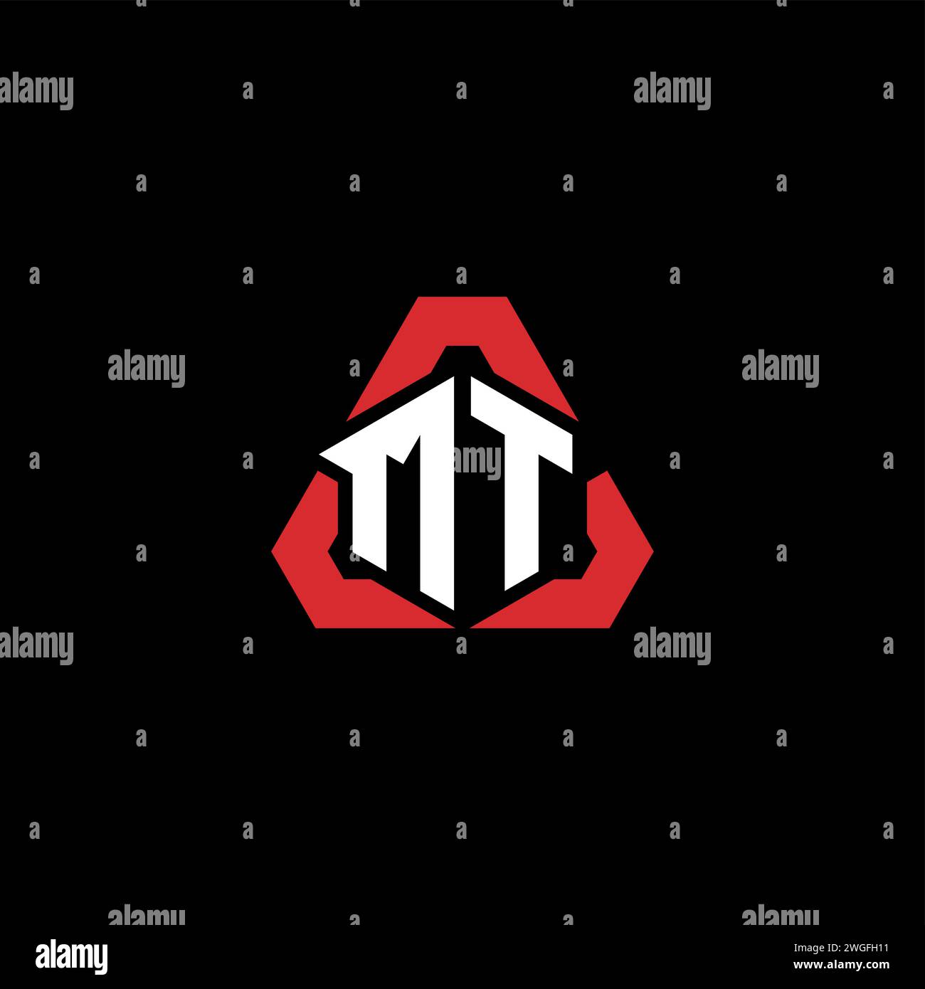 MT initial logo modern and futuristic concept for esport or gaming logo ...