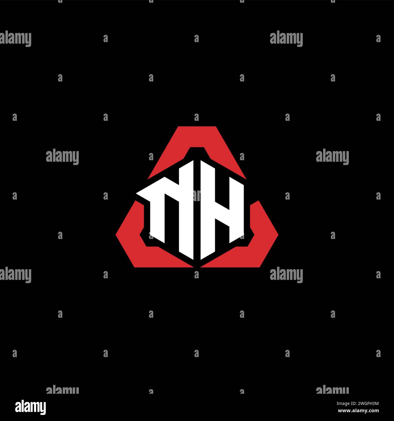 NH initial logo modern and futuristic concept for esport or gaming logo ...