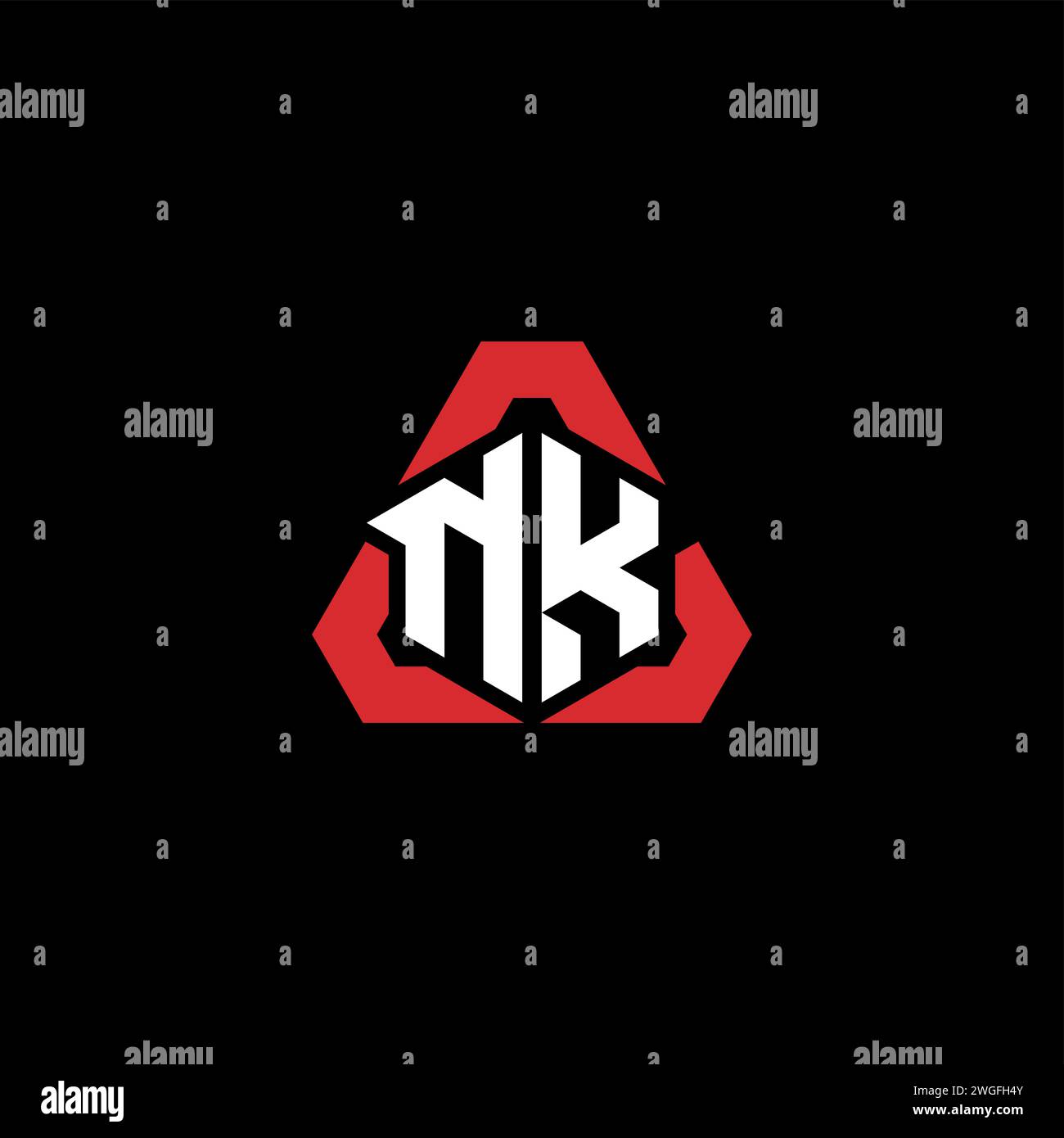 NK initial logo modern and futuristic concept for esport or gaming logo ...
