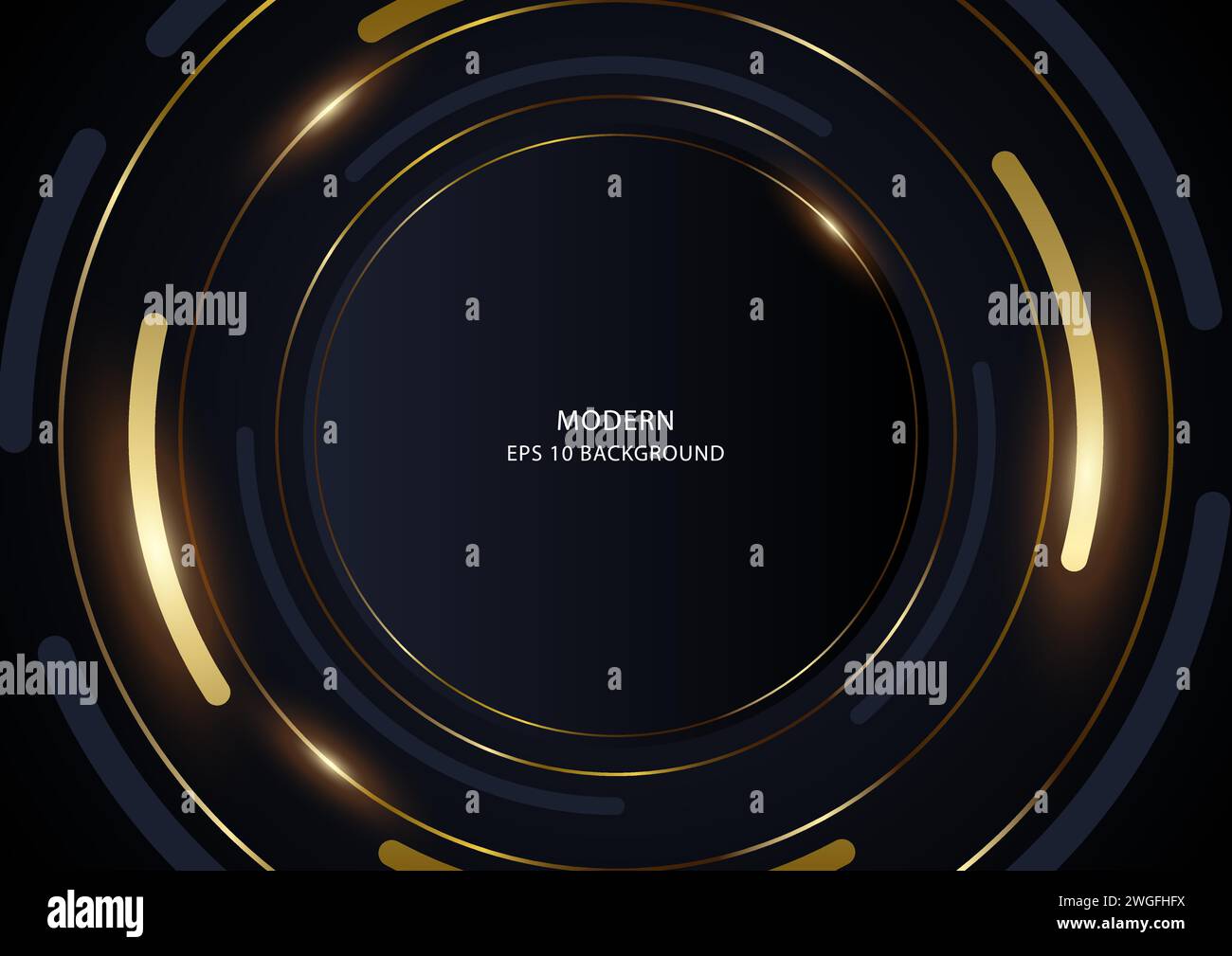 Luxurious abstract circle background with golden lines. Vector ...