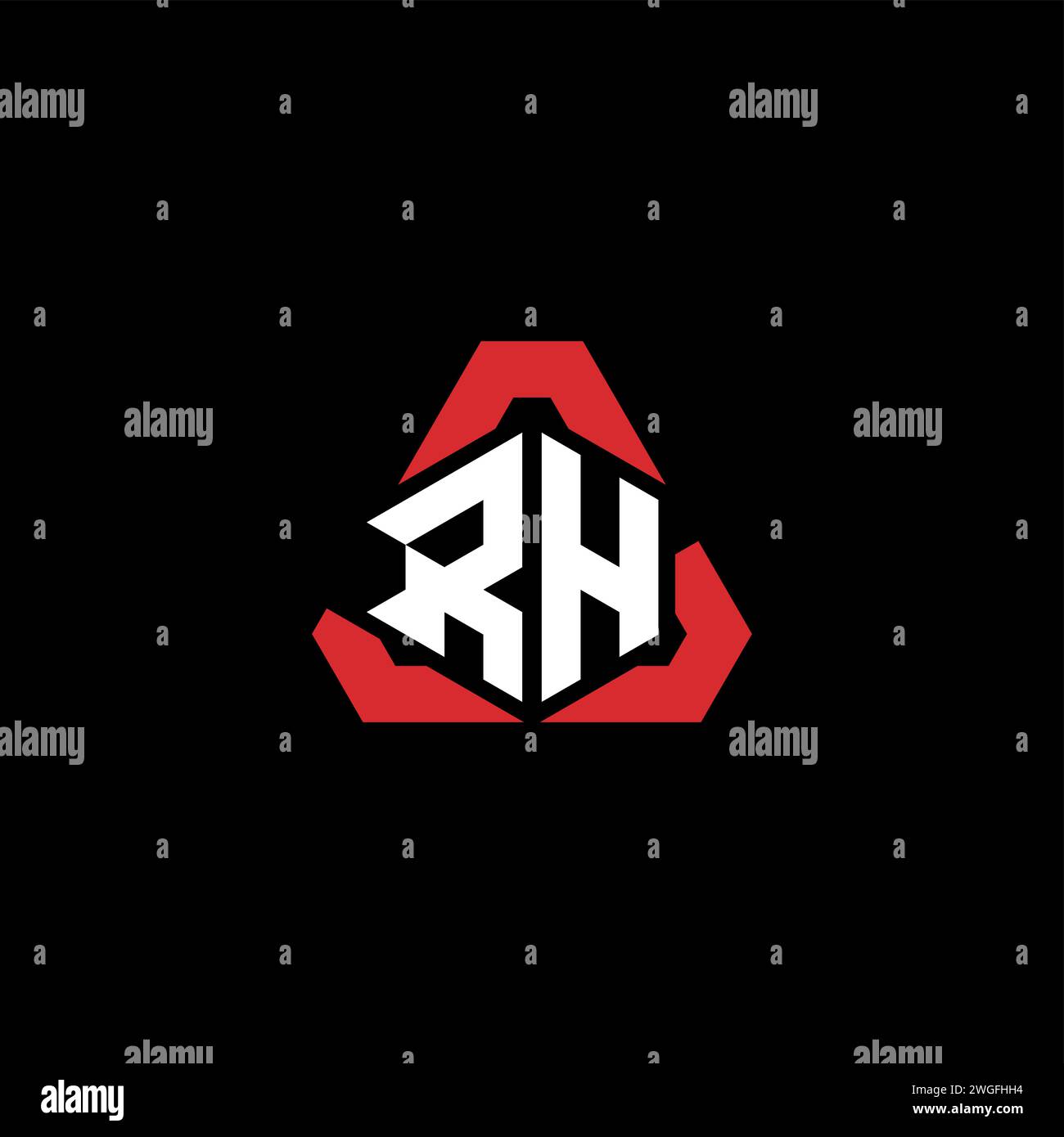 RH initial logo modern and futuristic concept for esport or gaming logo ...