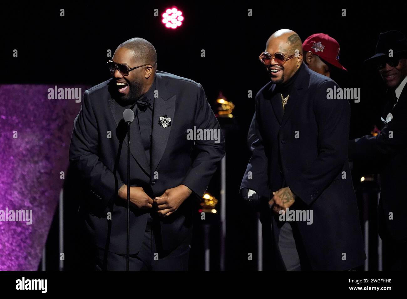 Killer Mike, left, and DJ Paul accepts the award for best rap ...