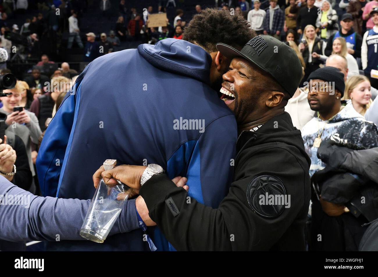 Minnesota Timberwolves center Karl-Anthony Towns, left, and 50 Cent ...