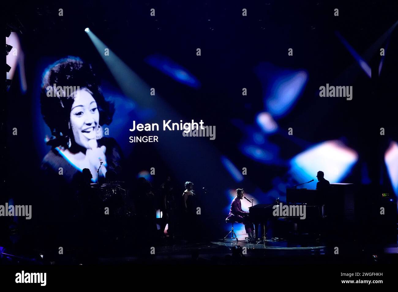 Jon Batiste performs during an in memoriam tribute during the 66th ...