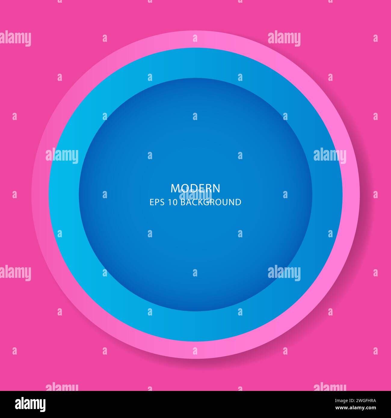 Pink and blue circle, simple round shape frame with copy space, vector ...