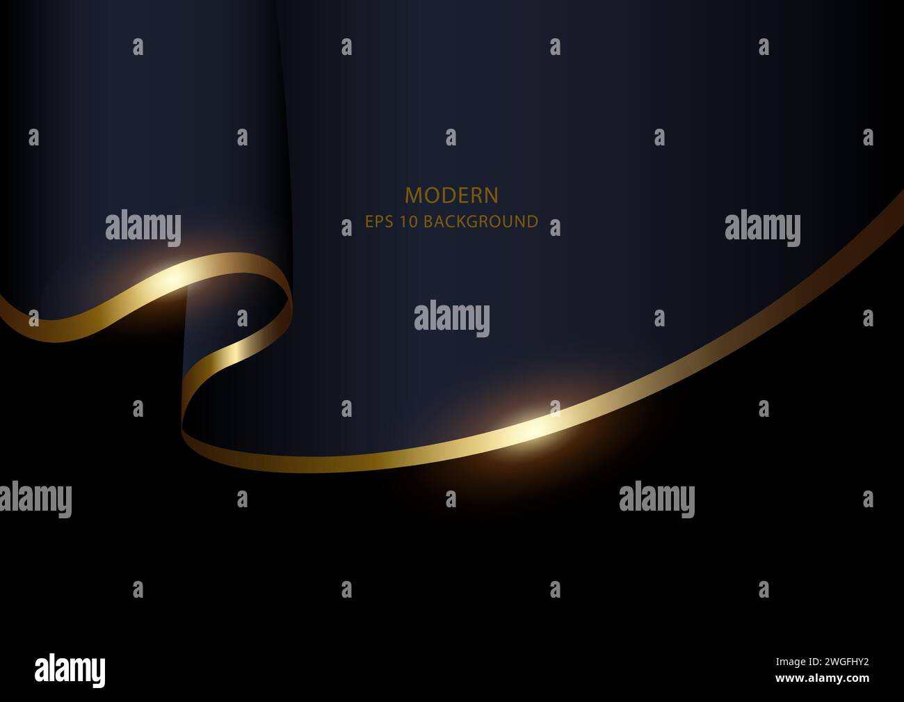 Luxurious abstract waving cloth background with golden lines, vector ...