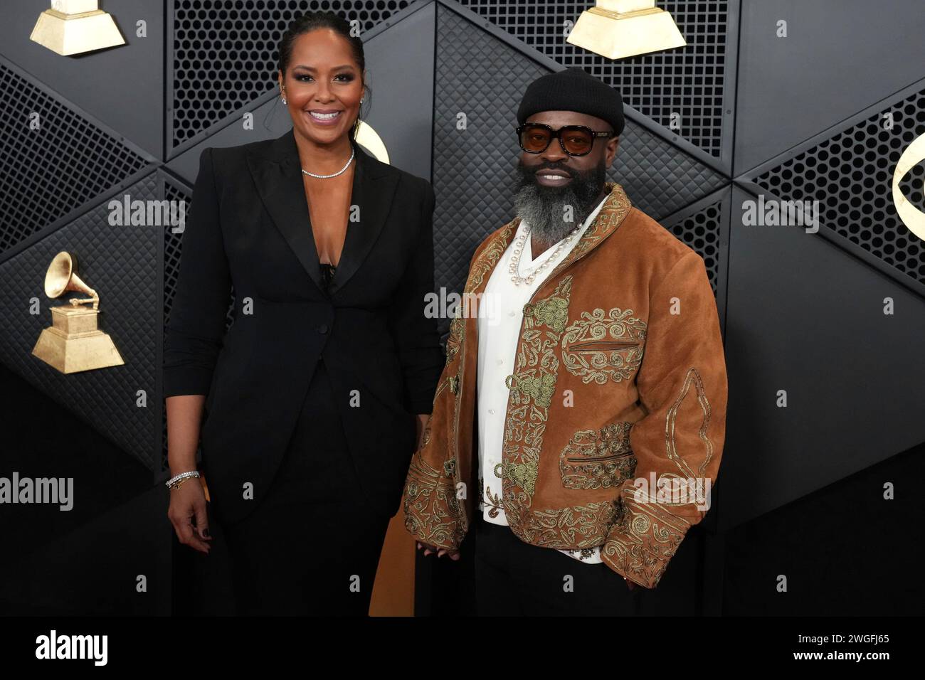 Michelle Trotter, left, and Black Thought arrive at the 66th annual ...